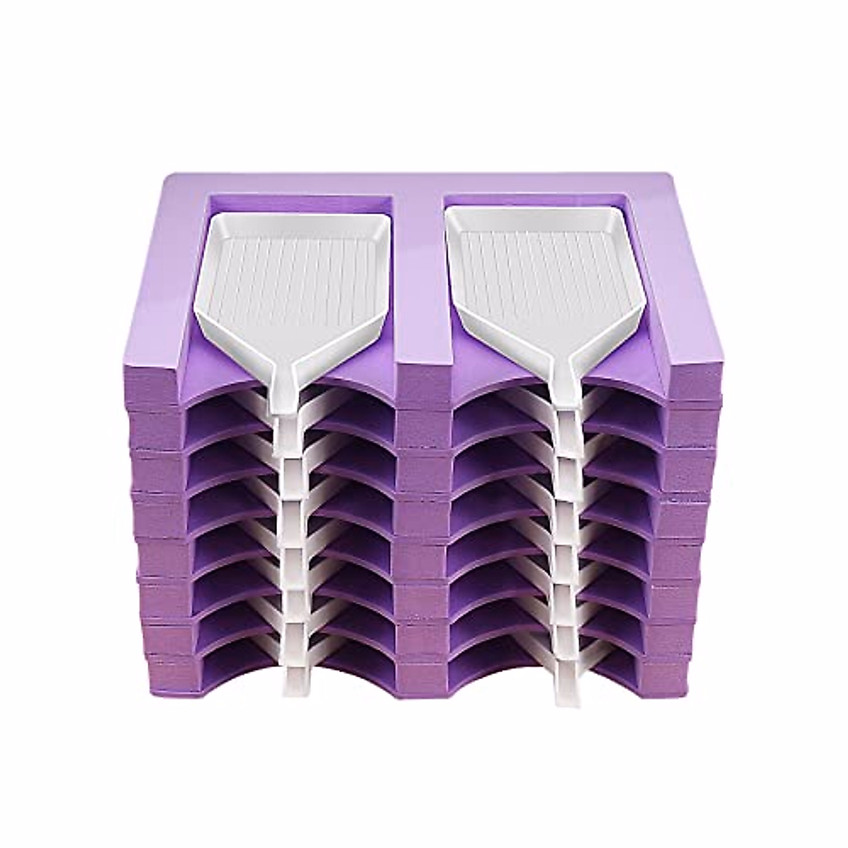 Mabstr Hopbucan 16 Slots Diamond Painting Tray Organizer Diamond Painting Accessories Tray Diamond Painting Tools Kits Organizer Purple