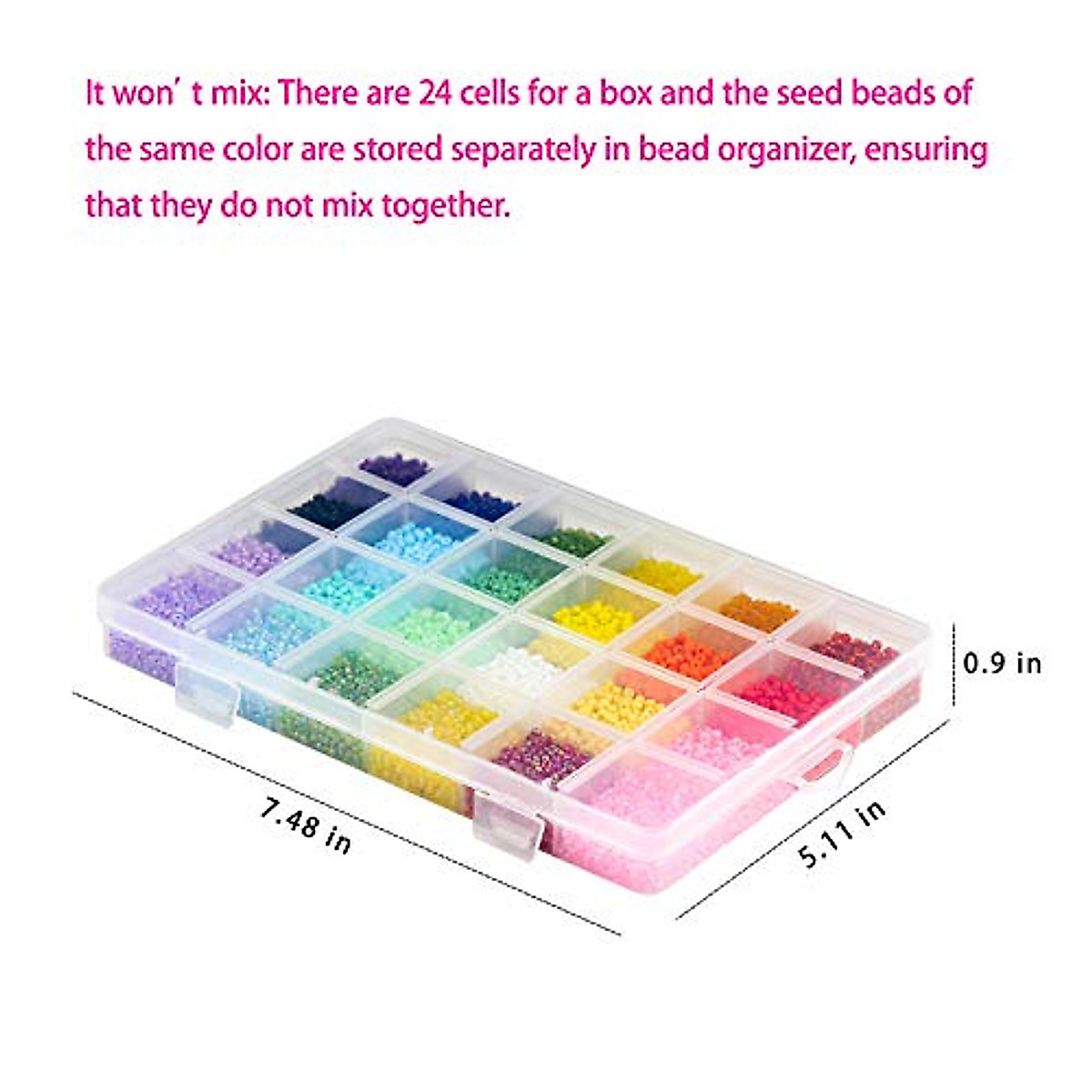 Ybxjges 12000Pcs 3mm Glass Seed Beads 8/0 Small Beads Bracelet Making Kit, Tiny Waist Beads Kit with Jewelry Making Supplies Elastic String for DIY Art Craft Girls Gifts