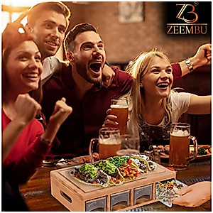 Zeembu Bamboo Cutting Board With Containers and Mats for Quick Meal Prep. Sturdy and Multifunctional Chopping Board with Stackable Containers for Easy Storage. Great Gift for Cooking Enthusiast.