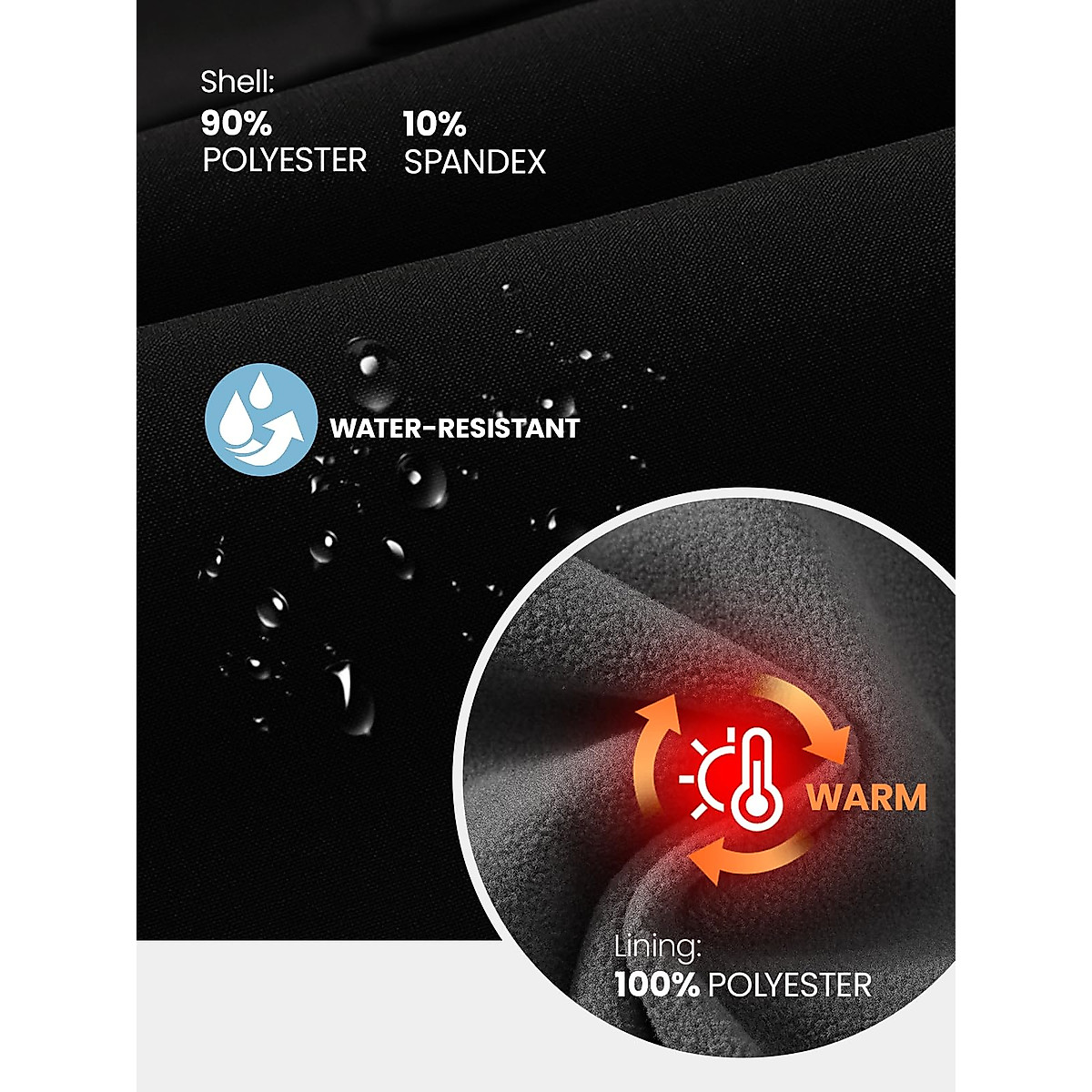 TBMPOY Women's Skiing Hiking Cargo Pants Outdoor Waterproof Windproof Softshell Fleece Snow Pants Black M