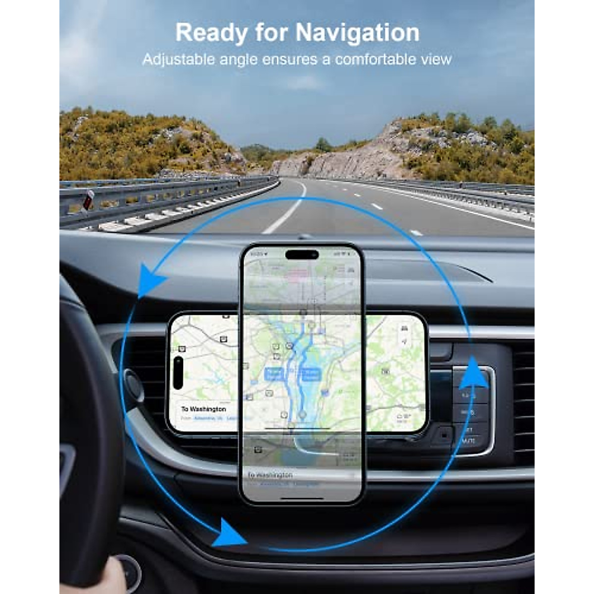 Weetla Fits iPhone MagSafe Car Mount Charger,Magnetic Wireless Car Charger for Air Vent Mount Compatible with iPhone 14/13/12 Series and Magnetic Cases,Black