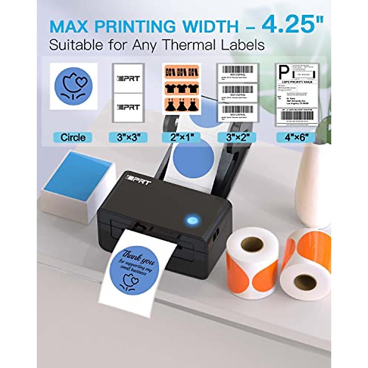 Thermal Label Printer - iDPRT SP410 Thermal Shipping Label Printer, 4x6 Label Printer, Thermal Label Maker, Compatible with Shopify, Ebay, UPS, USPS, FedEx, Amazon & Etsy, Support Multiple Systems