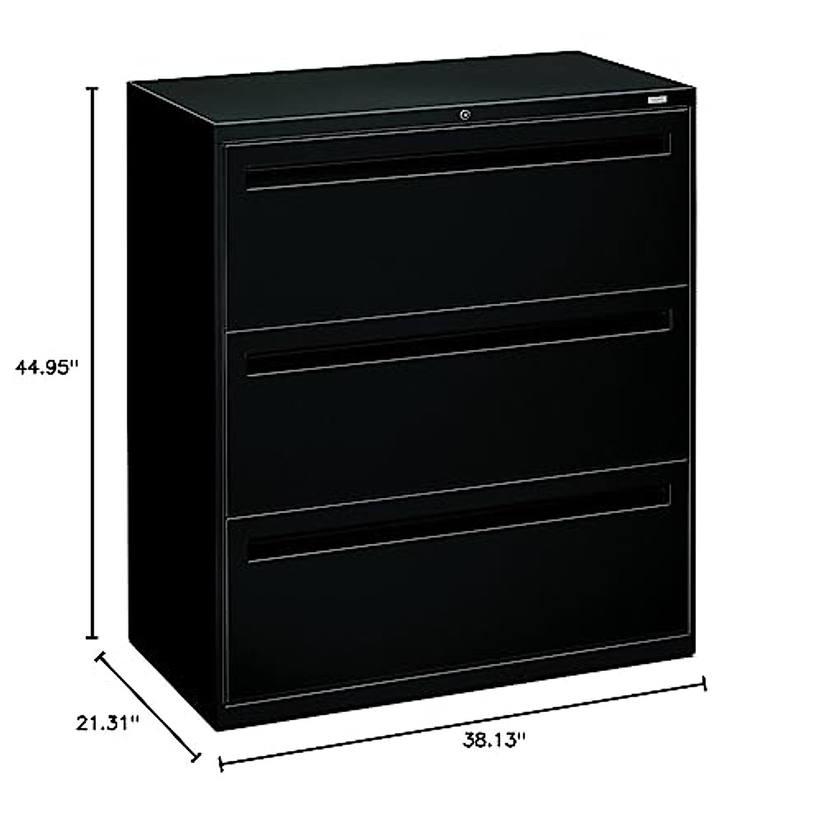 HON 783LP 700 Series 36 by 19-1/4-Inch 3-Drawer Lateral File, Black