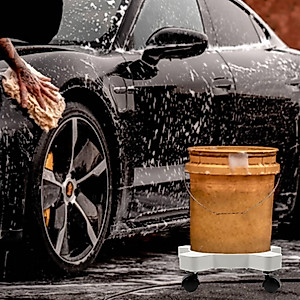 KOBSAINF 5 Gallon Bucket Dolly with 5 Smooth-Rolling Swivel Casters,75 lbs,No Tip or Spilling for 5 Gallon Bucket and Flowerpot,11" Inside Diameter