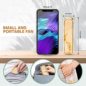 Nezylaf Handheld Mini Fan, 3 Speeds Rechargeable Travel Fan[9-15 Working Hours], Portable USB Small Pocket Fan, Personal Fan with Power Bank for Women,Outdoor Travel essentials