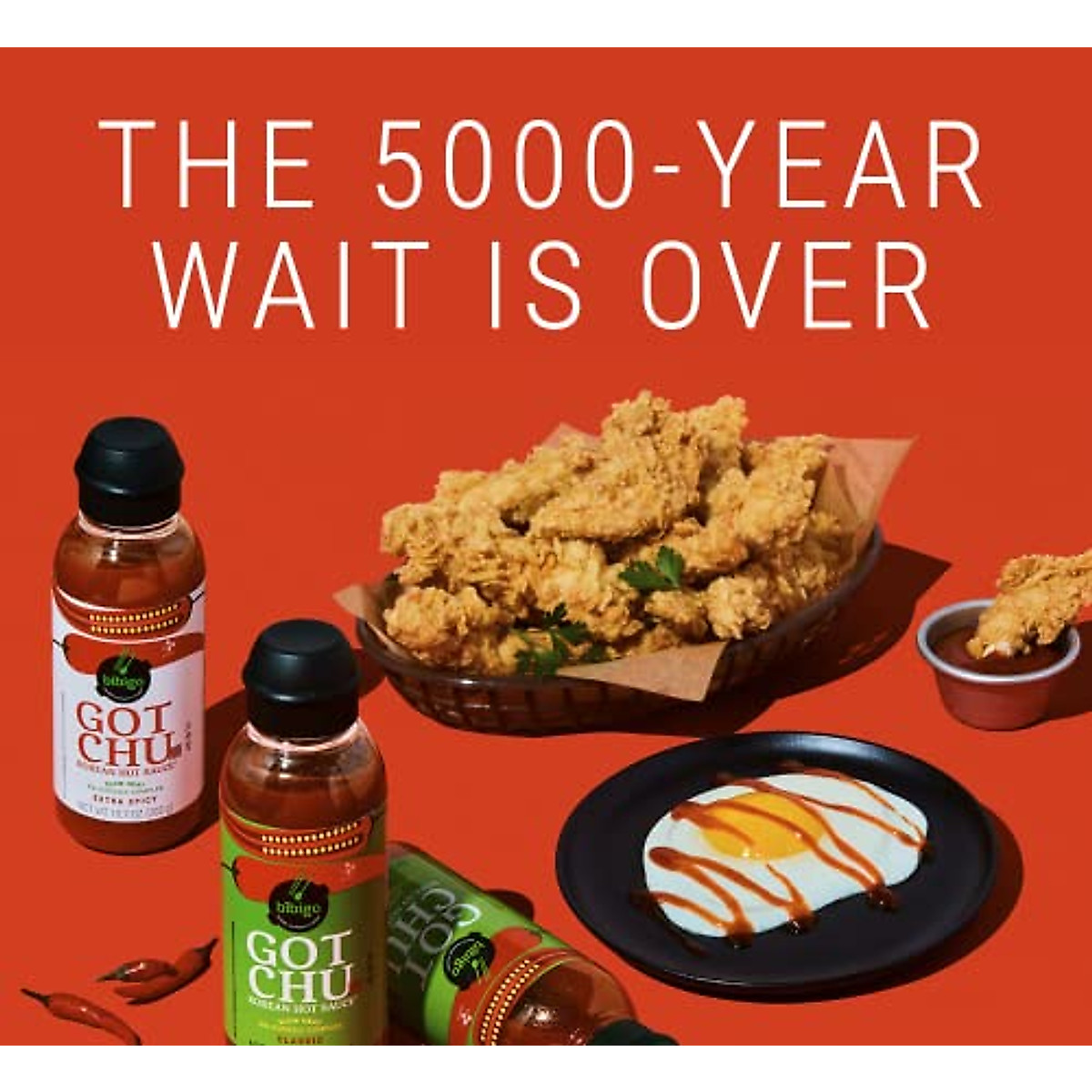 bibigo GOTCHU - Extra Spicy Korean Hot Sauce, Made with Gochujang Fermented pepper paste, Low Heat Sweet-Spicy-Savory-Earthy Flavor [10.7 Oz Squeeze Bottle]