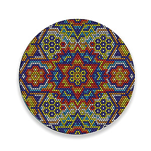 HASTA LA RAIZ | Mexican Handmade Cheese Board covered with resin. Ideal for Charcuterie Platter & Serving Tray. Model: Huichol Star.
