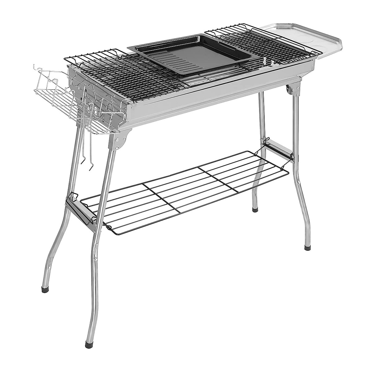 Mini Portable Stainless Steel Grill Portable Folding Charcoal Grill Outdoor BBQ for Camping, Picnics, Backyard Barbecues, Easy Setup, Storage Portable Charcoal Grill for Camping 100 x 31 x 71cm