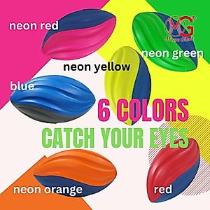 Macro Giant 7.5 Inch PU Soft Foam Spiral Football, Set of 6, Assorted Colors, Training Practice, Kid Toy, Yard Game, Preschool