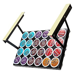 Coffee Keepers Under Cabinet Coffee Pod Holder - Storage Organizer for K-Cup® packs - Discreet Design - Holds 24 Single Coffee Pods - Easy, No-Drill Install - For Home, RV, & Boat Storage