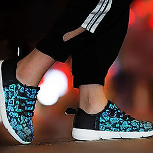 Padgene Women's Men's LED Lights Up Shoes Unisex Luminous Flashing Trainers USB Charging Lace Up Couples Dancing Shoes