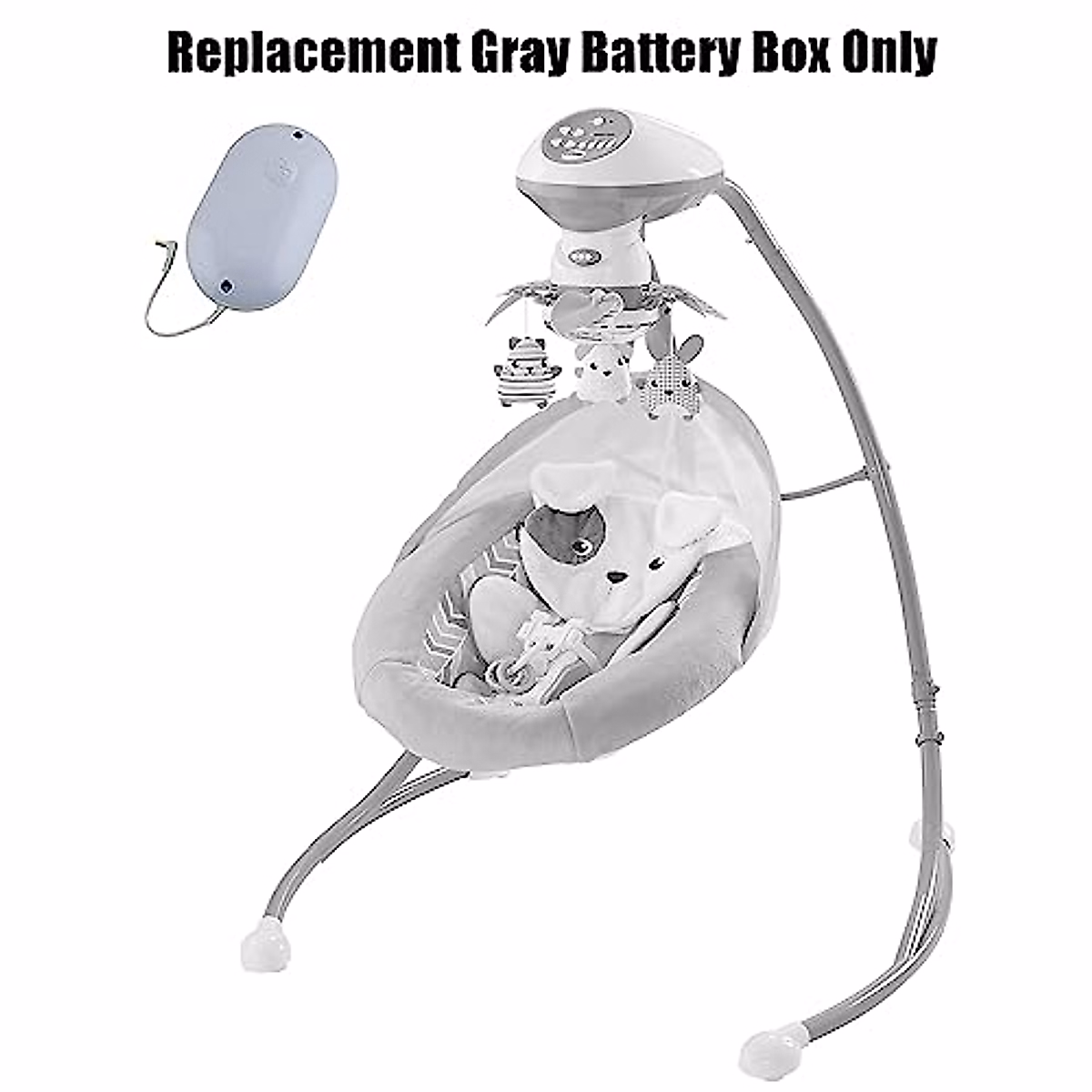 Replacement Part for Fisher-Price Sweet Snugapuppy Dreams Cradle 'n Swing - DRG43 ~ Replacement Gray Battery Box