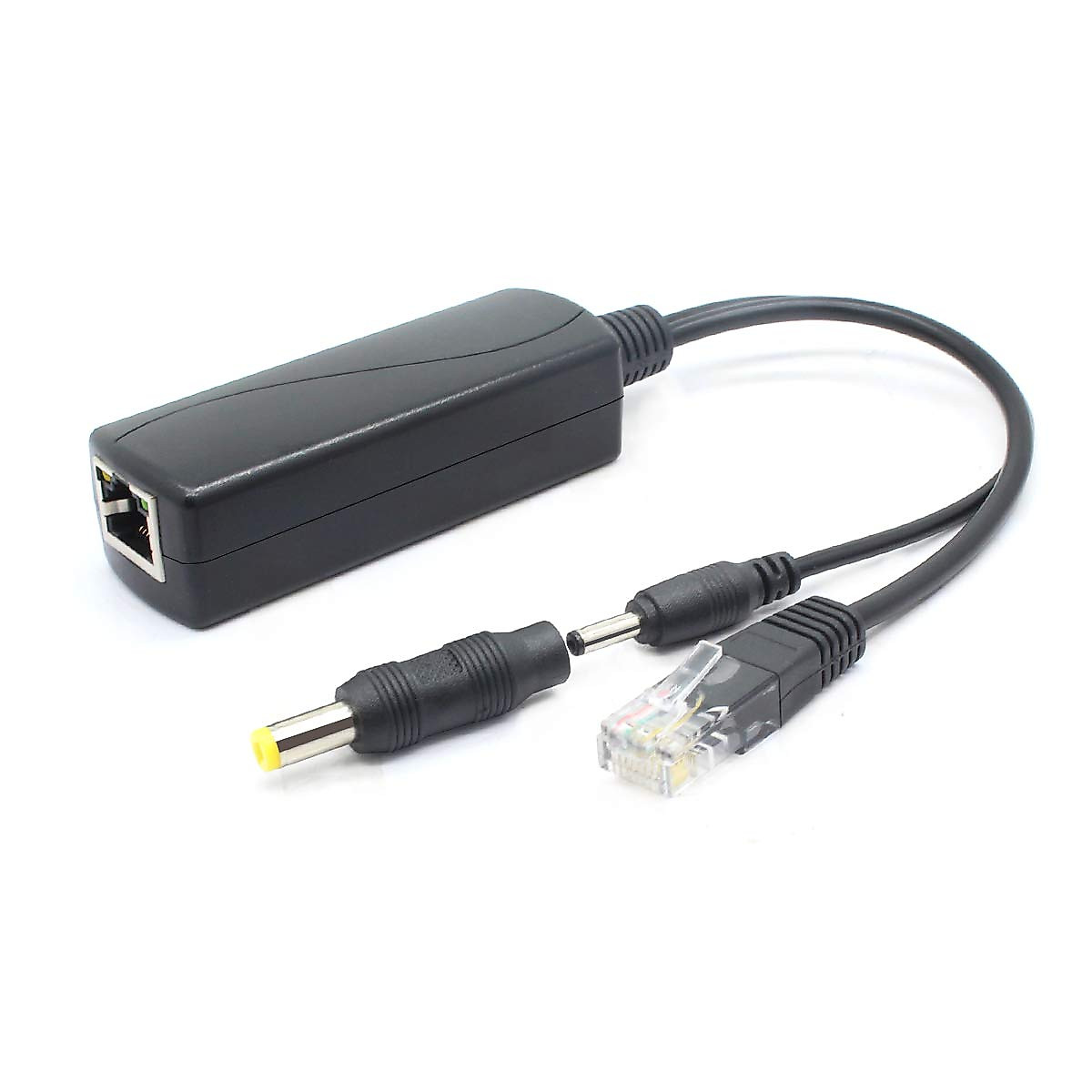 ANVISION 5V PoE Splitter, 48V to 5V 2.4A Adapter, Plug 3.5mm x 1.35mm, 5.5mm x 2.1mm Connector, IEEE 802.3af Compliant, for IP Camera and More