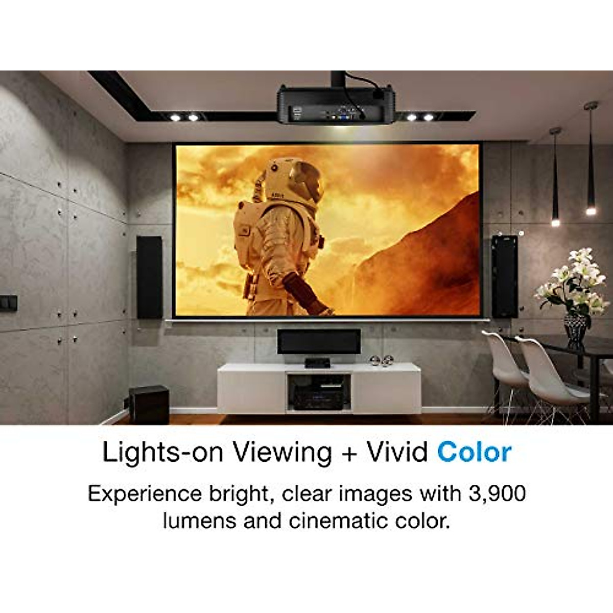 Optoma H190X Affordable Home & Outdoor Movie Projector | HD Ready 720p + 1080p Support | Bright 3900 Lumens for Lights-on Viewing | 3D-Compatible | Speaker Built in