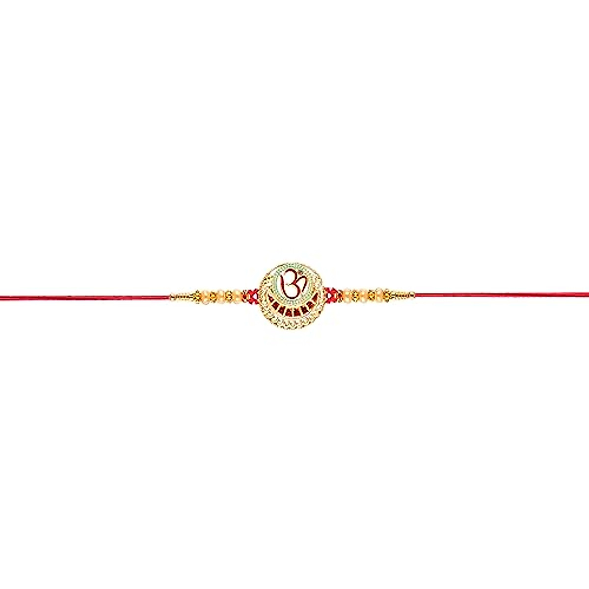 CHERKRAFT Rakhi Thread for Brother Men/Boy - Designer Rakhi with OM Symbol for Rakshabandhan (Pack of 1) (Design 4)