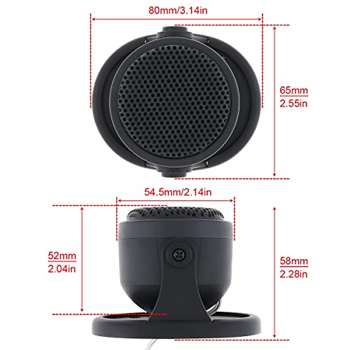 DriSentri Car Tweeter Audio Speaker, 2pcs 20W High Efficiency Mini Dome Tweeter Speakers for Car Audio System