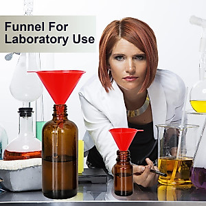 KongNai 4 Pieces Plastic Funnel Set for Kitchen and Automotive Use, Mini, Small, Medium and Large Funnel for Filling Bottles, Canning, Cooking, Lab or Car Oil Funnels