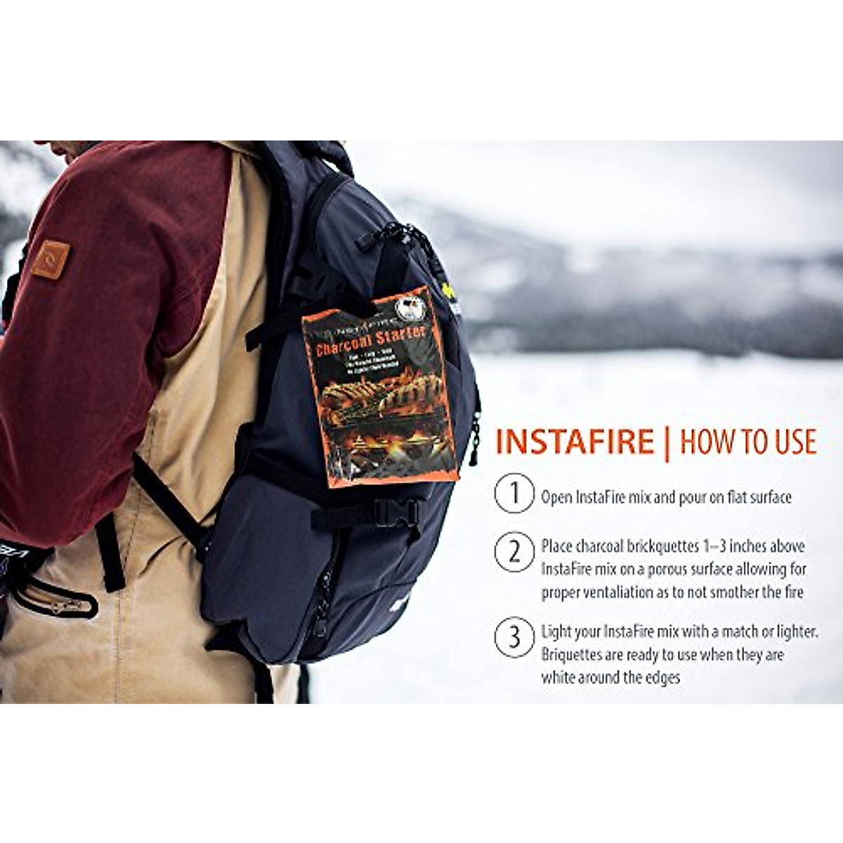 (3 Packs) Insta-Fire Charcoal Starter Perfect for Camping, Emergencies, Hiking, Fishing, Boating, Fire Pits, Grilling, Survival, Preppers, Food Storage, Boiling Water (as Seen on Shark Tank!)