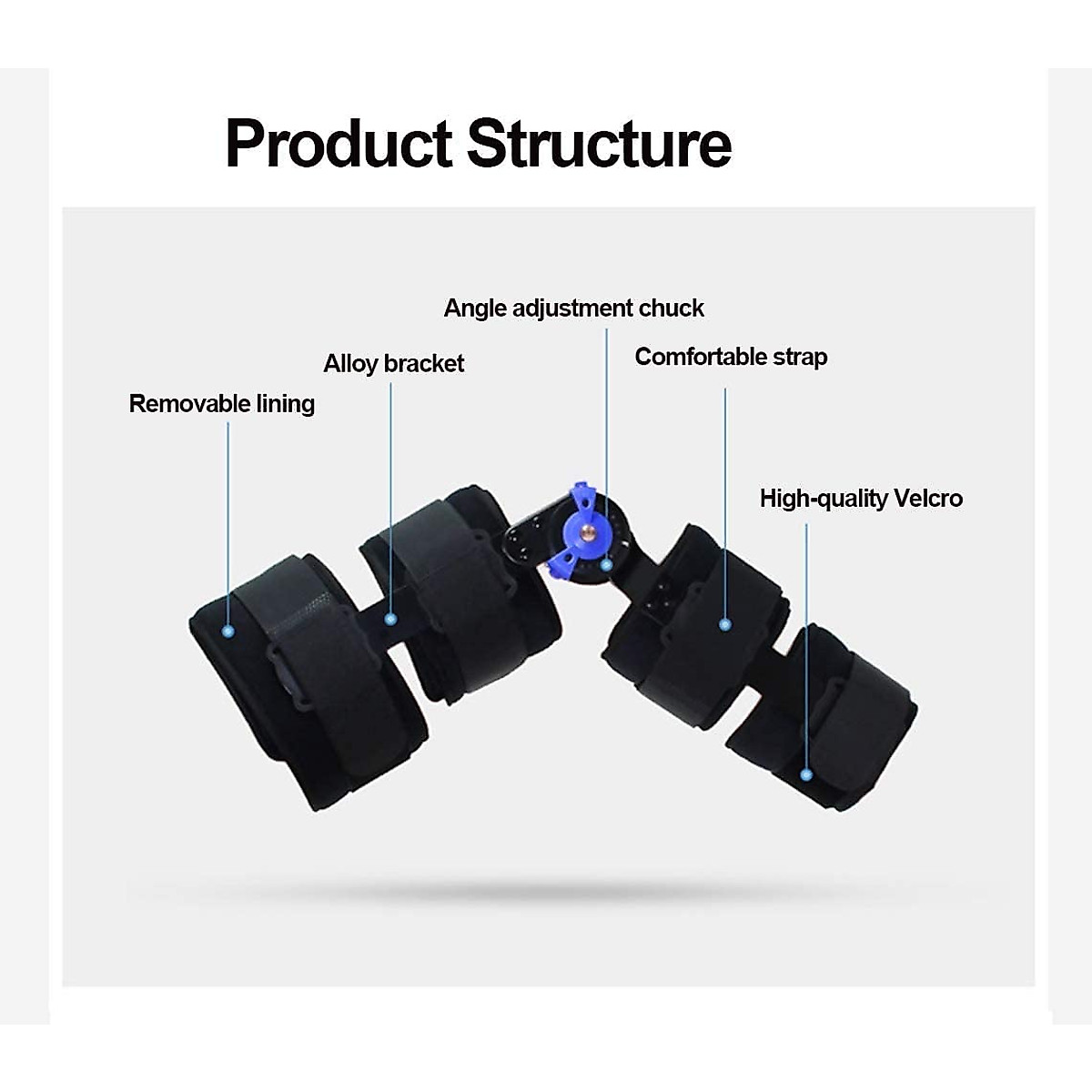 Hinged Knee Brace ROM Knee Brace For Arthritis Joint Pain Meniscus Tear For Knee Injury Recovery Relieve Knee Burden Length Angle Adjustment Carbon Fiber Material Adjustable Knee Immobilizer