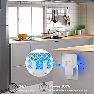 Fruit Fly Traps for Indoors, Plug-in Flying Insect Trap, Fly Catcher Indoor for Mosquito, Fruit Flies, Gnats, Moths, Gnat Killer Indoor, Gnat Traps, Bug Traps Fly Traps Indoor for Home