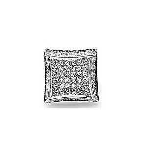 Dazzlingrock Collection 0.05 Carat (ctw) 14K Round White Diamond Micro Pave Kite Shape Stud Earring (Only 1pc), White Gold