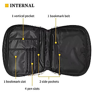 Tongluoye Corgi Dog Pattern Bible Covers for Women Teen Girls Cute White Bible Case for Church School Party Bones Bible Carrier with Hand Strap and Zip Pockets Durable Handbags for Study Items