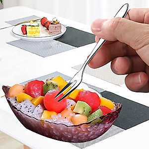 4pcs Escargot Forks Set for Dessert Cake Fruit Salad Appetizer Cocktail Crab, Stainless Steel Metal Small Tasting Pastry Forks Mirror Polished, Silver Table Dinner Forks Dishwasher Safe for Party