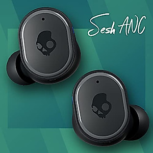 Skullcandy Sesh ANC In-Ear Noise cancelling Wireless Earbuds, 32 Hr Battery, Microphone, Works with iPhone Android and Bluetooth Devices - Black