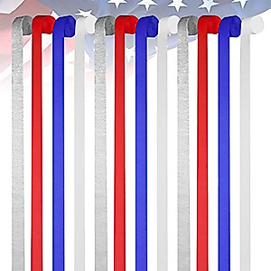 10 Rolls Patriotic Decorations Crepe Paper Streamers, 4th of July Streamers, 810-Feet Red White Blue Hanging Party Decoration, No Accidental Rips Crepe Paper for Independence Day Memorial