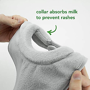 green sprouts Stay-dry Milk Catcher Bibs (6 Pack) | Collar absorbs milk to prevent rashes | Waterproof inner layer, Absorbent terry cotton, Machine washable