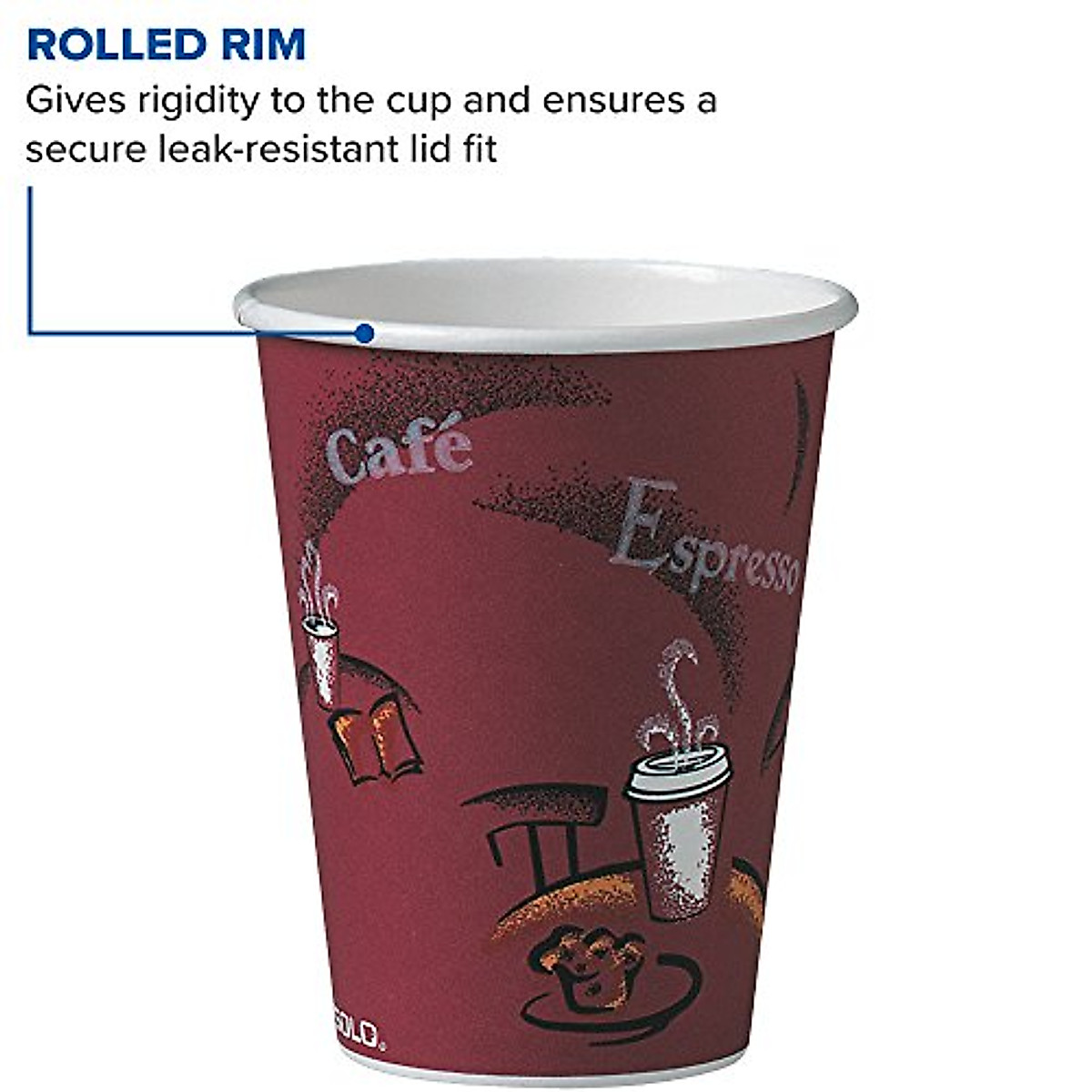 Solo OF12BI-0041 12 oz Bistro SSP Paper Hot Cup (Case of 300)