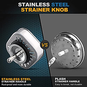 BOTEMY Pop Up Bathroom Sink Stopper Kitchen Sink Drain Strainer Assembly Kit with Stainless Steel Strainer Basket/Drain Stopper for 1.34-1.57 Inch American Standard Kitchen Sink Drains