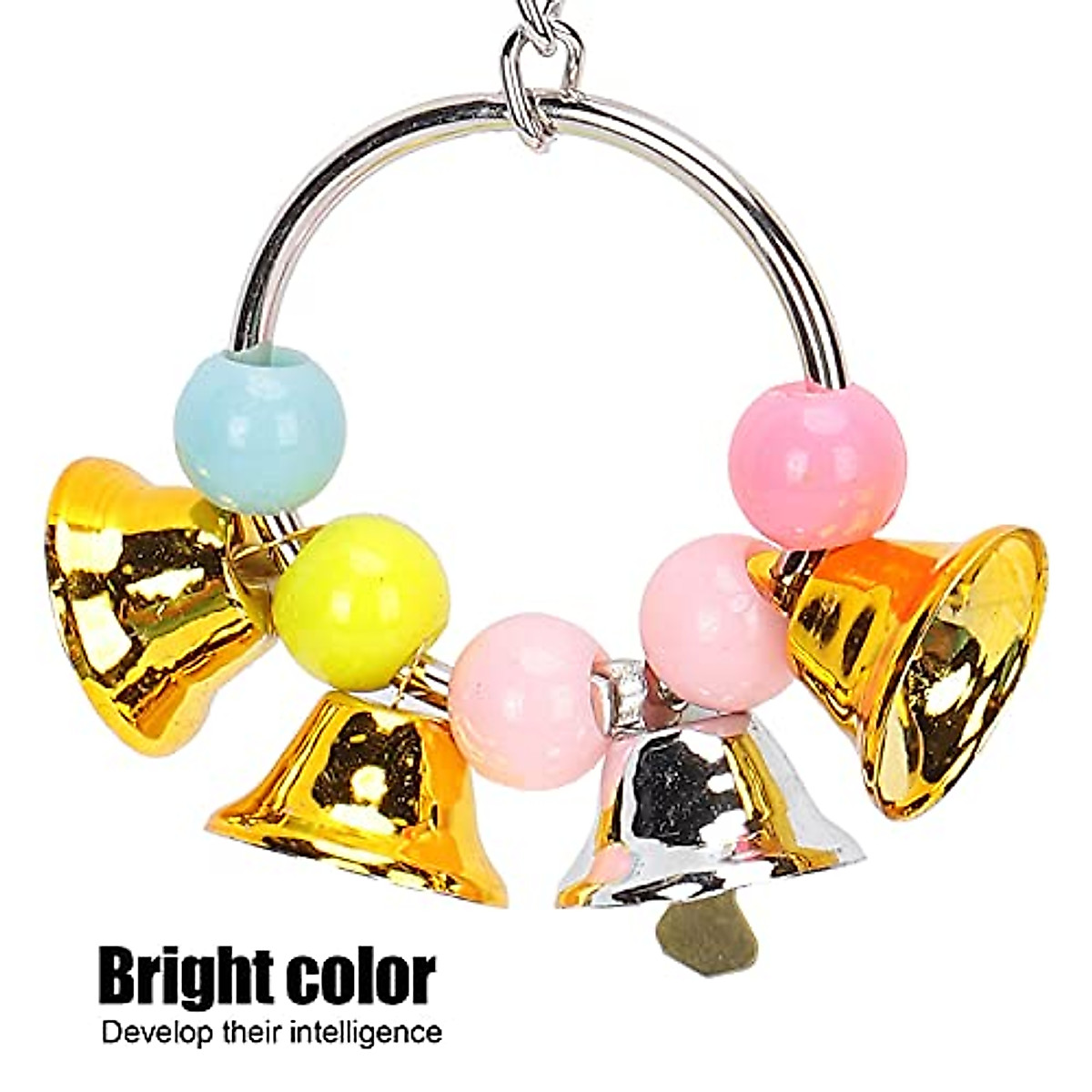 Bird Parrot Toys Hanging Bell, Parrot Hanging Swing Bells for Parakeets, Hanging Bell Birds Cage Toys for Cockatiels Conures