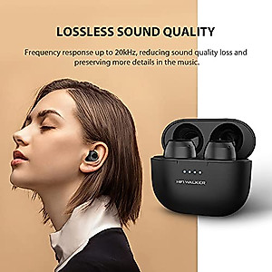HIFI WALKER Wireless Earbuds, T10 Bluetooth Earbuds with Microphone and Touch Control, HiFi Stereo Sound Earphones in Ear, Black