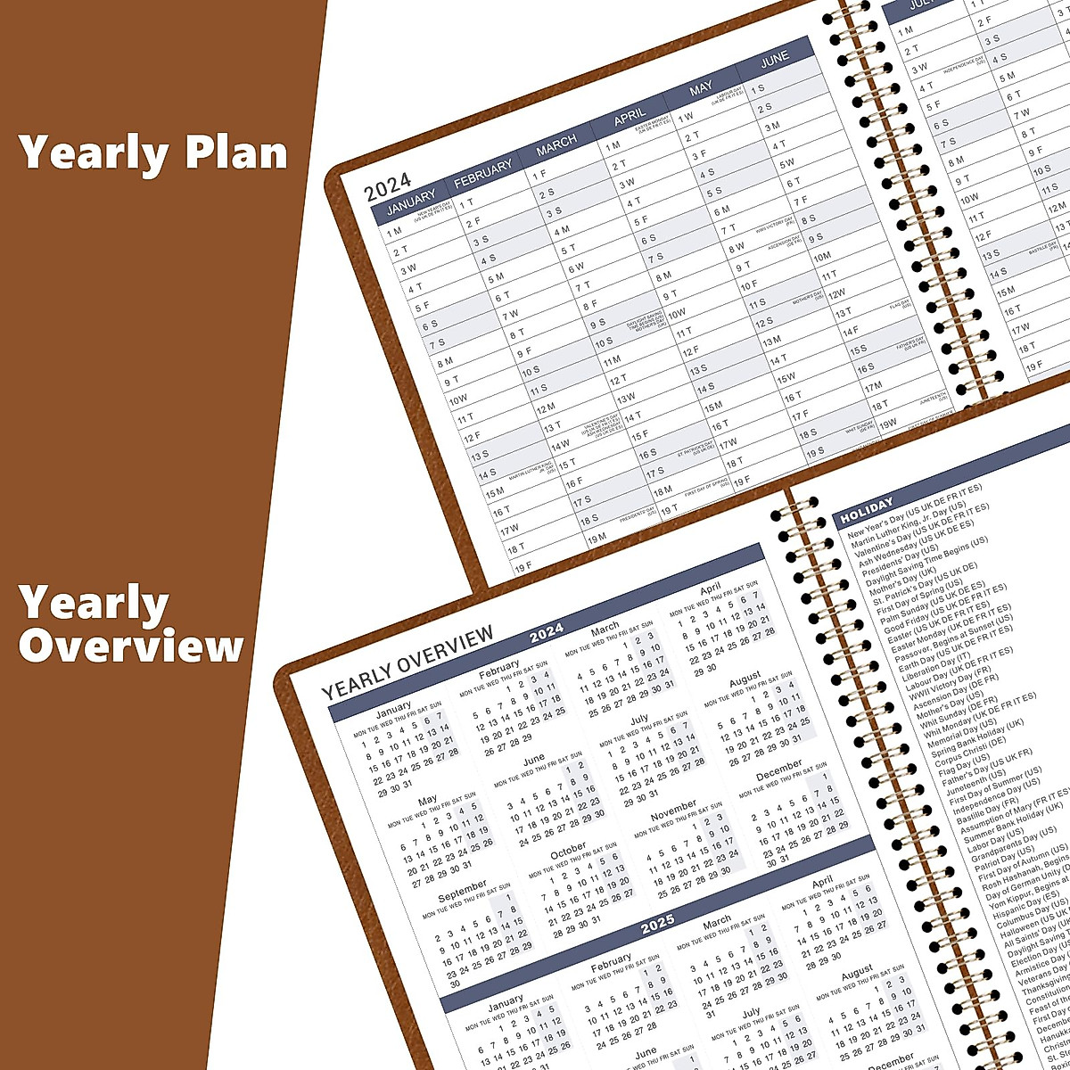 2024 Weekly Appointment Book & Planner - Large 2024 Daily Hourly Planner, January 2024 - December 2024, 8.5" x 11", 2024 Appointment Book with 15-Minute Interval + Thick Paper + Pocket - Brown