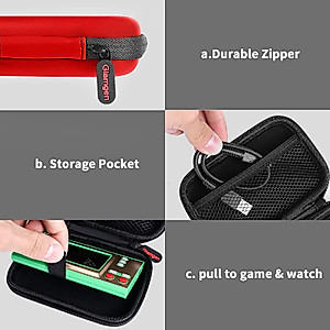 Hard Carrying Case for Nintendo Game & Watch, Protective Storage Organizer Cases Compatible with Game & Watch:Super Mario Bros,The Legend of Zelda,Extra Mesh Pocket for Charging Cables,Red