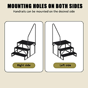 Step Ladder, Step Stool with Handle, Heavy Duty Pool Ladder Above Ground 660Lbs, Camper Steps Outdoor Steps RV Stairs for Reaching High, Portable Home Stairs for Travel Trailer (3 Step, Single Handle)