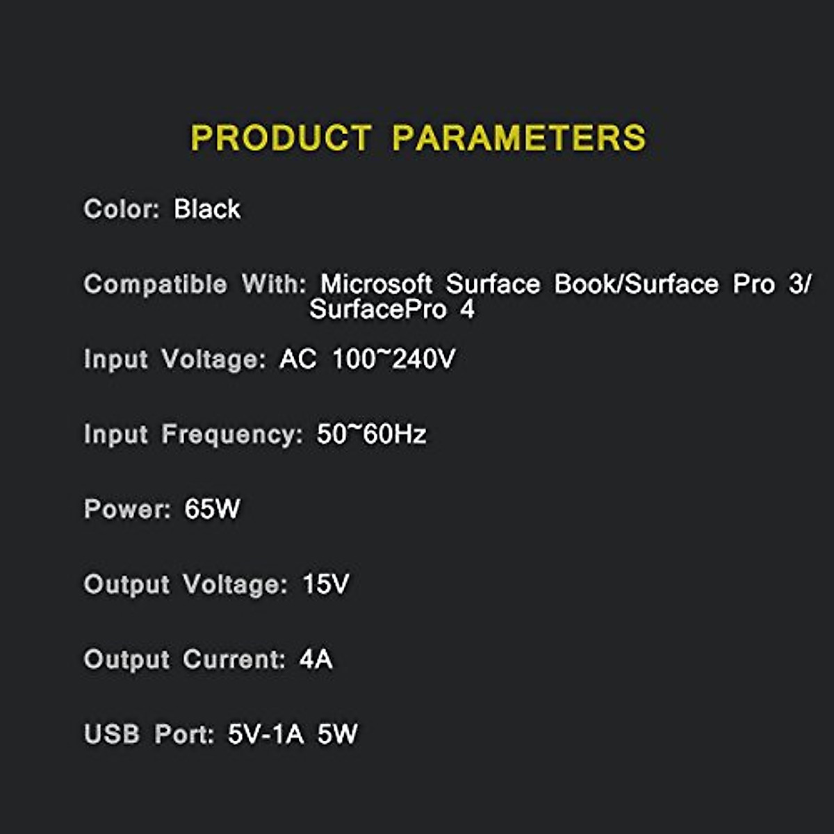 Slive Updated Version Surface Pro Charger, 44W 15V 2.58A, Compatible for Microsoft Surface Pro 3, Pro 4, Pro 5, Pro 6, Pro 7 Surface Laptop 1/2, Surface Book & Surface Go, with 5V 1A USB Charging Port
