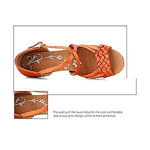 HIPPOSEUS Latin Dance Shoes for Women Ballroom Salsa Performance Dancing Shoes,Model 2230,Bronze，5 B(M) US