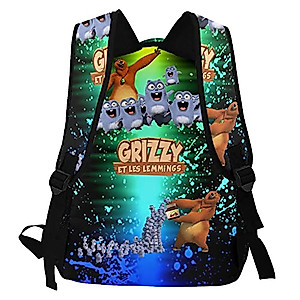 Grizzy&Lemmings Backpack Travel Bookbag Laptop Rucksack Hiking Daypack Shoulders Knapsack For Boys Girls