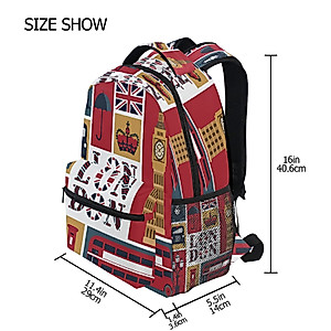 ALAZA British Flag Union Jack Big Ben Travel Laptop Backpack Business Daypack Fit 15.6 Inch Laptops for Women Men