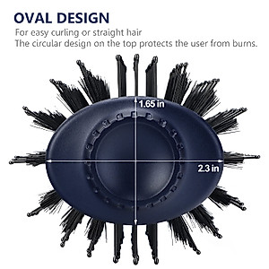 One Step Hair Dryer & Volumizing Hot Air Brush, Aima Beauty Hair Blow Dryer Brush, Ceramic Straightener Brush, Curler & Hot Comb 4 in 1 Salon Ionic Hair Brush, Prussian Blue