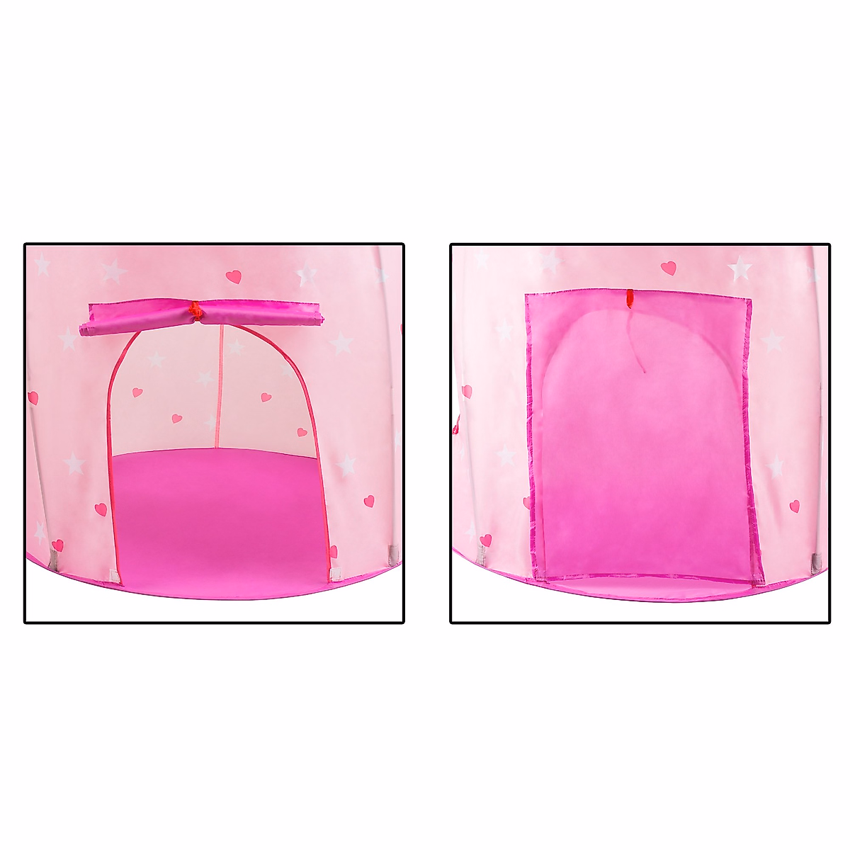 Hey! Play! Kids Play Tent, Princess Castle- Pop Up Girls Playhouse Hut for Indoor/Outdoor, Pink Playroom Toy- Foldable with Carrying Bag, 80-JGG02