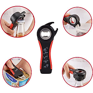 4-in-1 Can Opener & Jar Opener Tool - Perfect for Seniors with Arthritis, Arthritic Hands - Durable Kitchen Tools, Ideal Gift for Elderly Women - Bottle & Lid Opener, Hinged Gripper for Opening Jars