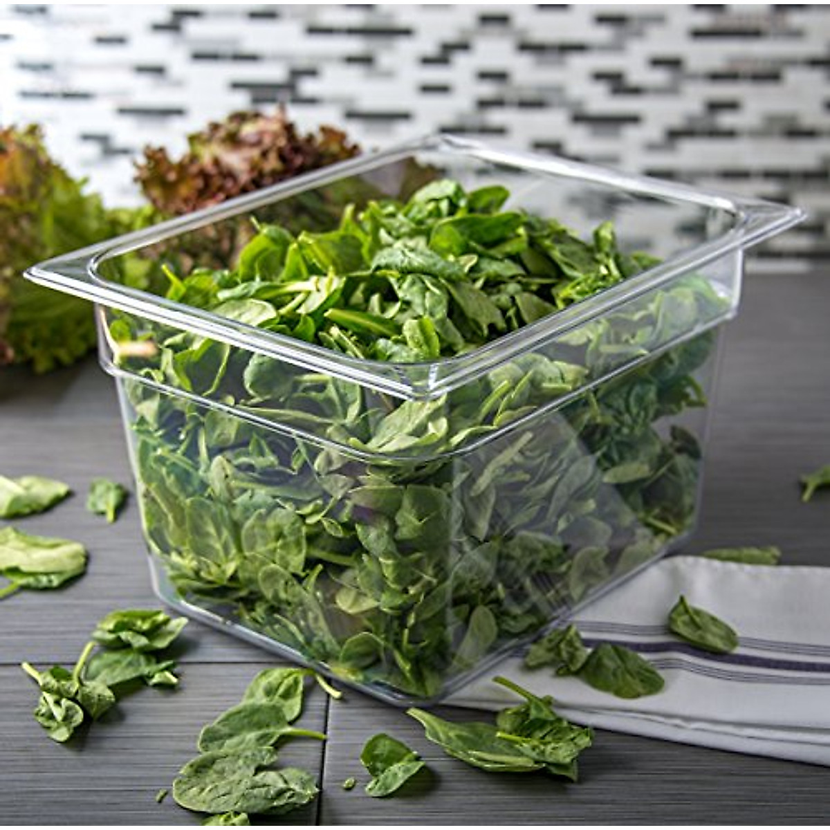 Carlisle FoodService Products 10223B07 StorPlus Half Size Food Pan, Polycarbonate, 8" Deep, Clear