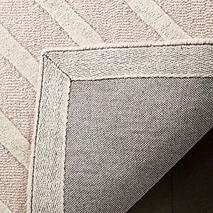 SAFAVIEH Kids Collection Area Rug - 5' x 7', Pink & Ivory, Handmade Geometric Wool, Ideal for High Traffic Areas in Living Room, Bedroom (SFK920P)