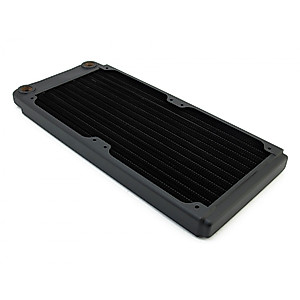 XSPC TX240 Ultra Thin Radiator, 120mm x 2, Dual Fan, Black