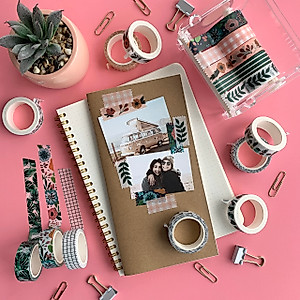 Washi Tape Set of 16 Rolls of 15 mm Wide Washy Tape Cute Decorative Tape for Journaling, Scrapbooking, Crafts, Bullet Journals, Planners, DIY Décor, Craft Supplies For Adults & Kids (Meadow)