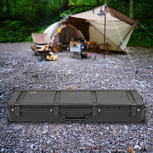 SKB iSeries 60 Inch Waterproof Utility Protective Case with Wheels, Layered Foam Interior and Stainless Steel Protector Clips, Black