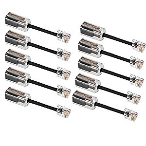 Uvital Telephone Cord Detangler(10 Pack), Anti-Tangle Telephone Handset Cable 360 Degree Rotating Landline Swivel Cord Untangler Black